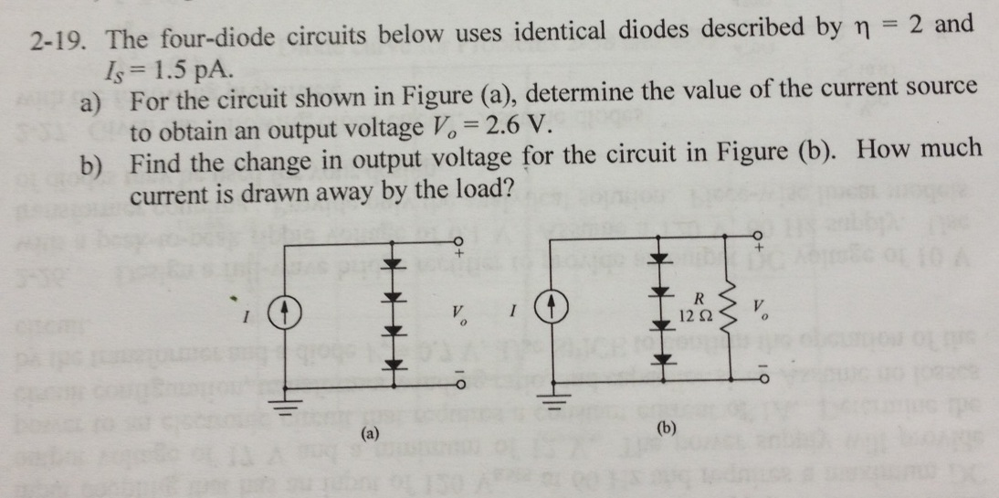 The four-diode circuits below uses identical diodes | Chegg.com