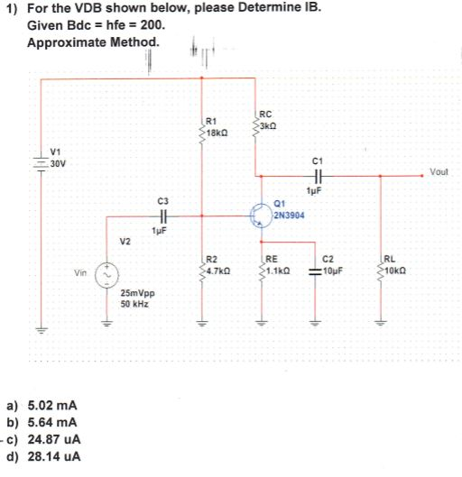 Solved 1) For the VDB shown below, please Determine IEB | Chegg.com