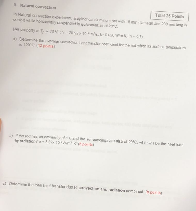 Solved 3. Natural convection Total 25 Points In Natural | Chegg.com
