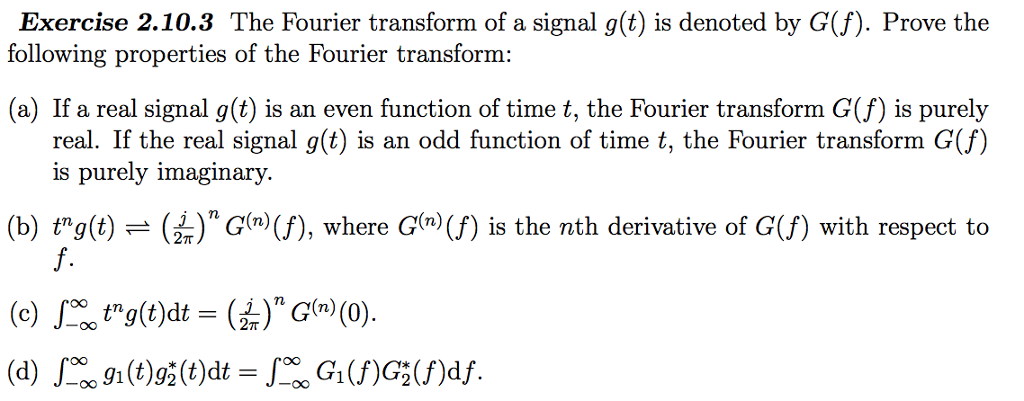 Solved The Fourier transform of a signal g(t) is denoted by | Chegg.com