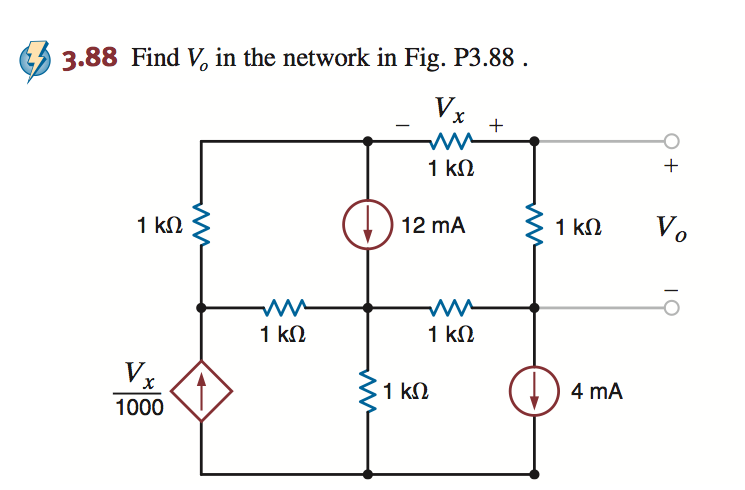 Solved Find V0 in the network in Fig. P3. 88. | Chegg.com