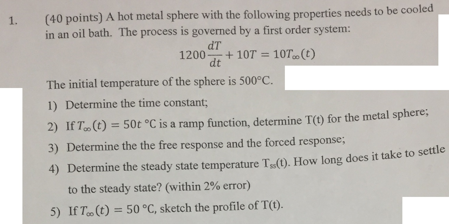 Solved A hot metal sphere with the following properties | Chegg.com