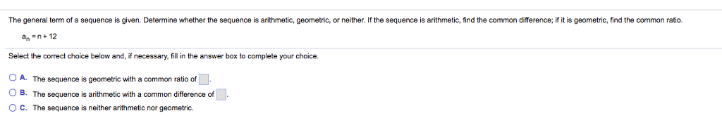 Solved The general term of a sequence is given. Determine | Chegg.com