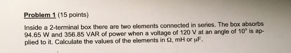 Solved Inside a 2-terminal box there are two elements | Chegg.com