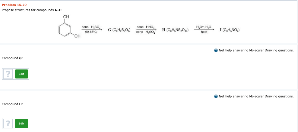 Solved Problem 15.29 Propose structures for compounds G-I: | Chegg.com