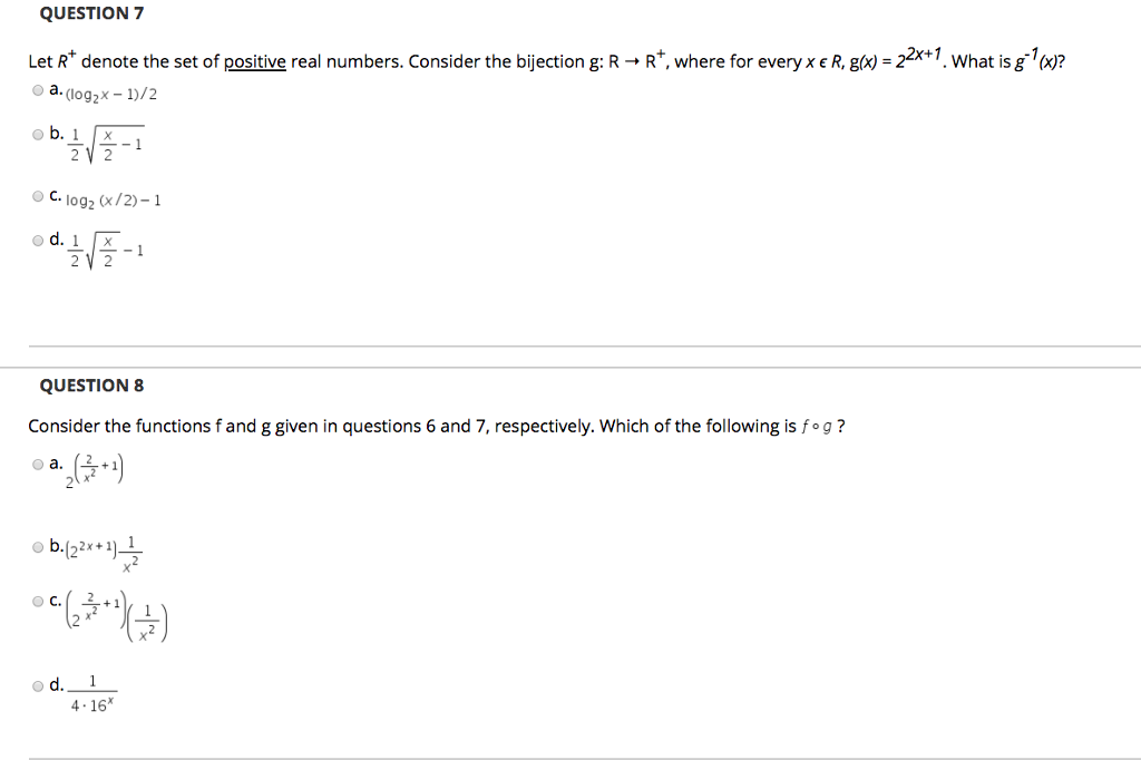 Solved QUESTION 7 Let R+ denote the set of positive real | Chegg.com