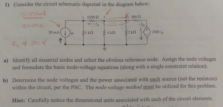 Solved Consider the circuit schematic depicted in the | Chegg.com