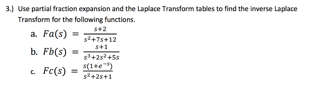 Solved Use partial fraction expansion and the Laplace | Chegg.com