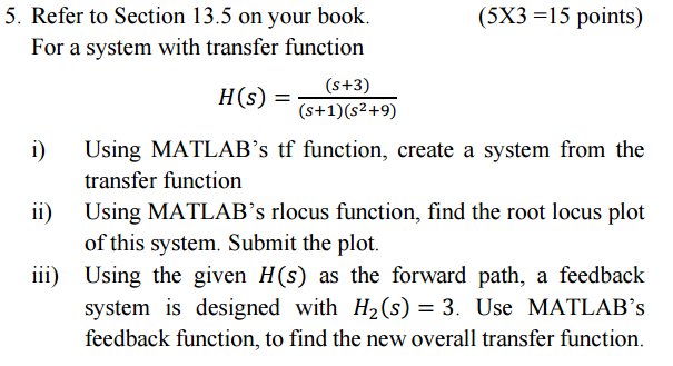 Solved For A System With Transfer Function Hs S