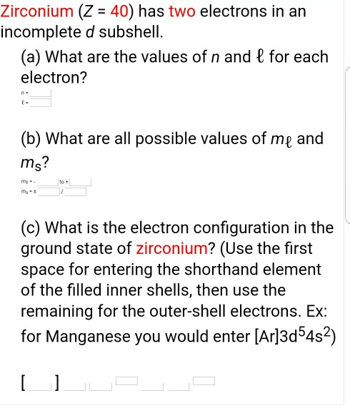 Zirconium Electron Configuration