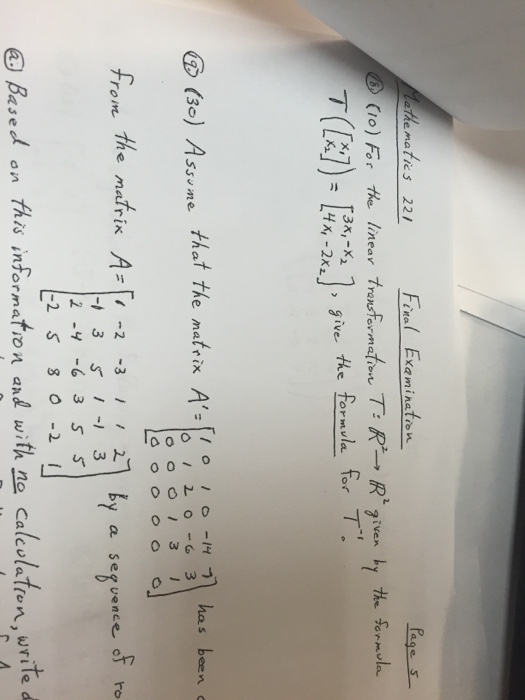 Solved For the linear transformation T = R^2 Right arrow R^2 | Chegg.com