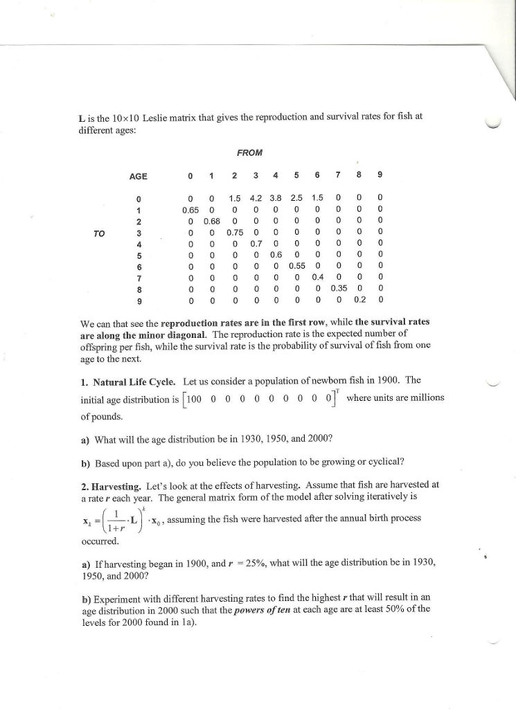 Solved MATH 285 PROJECT 2: Fishing in George's Bank | Chegg.com