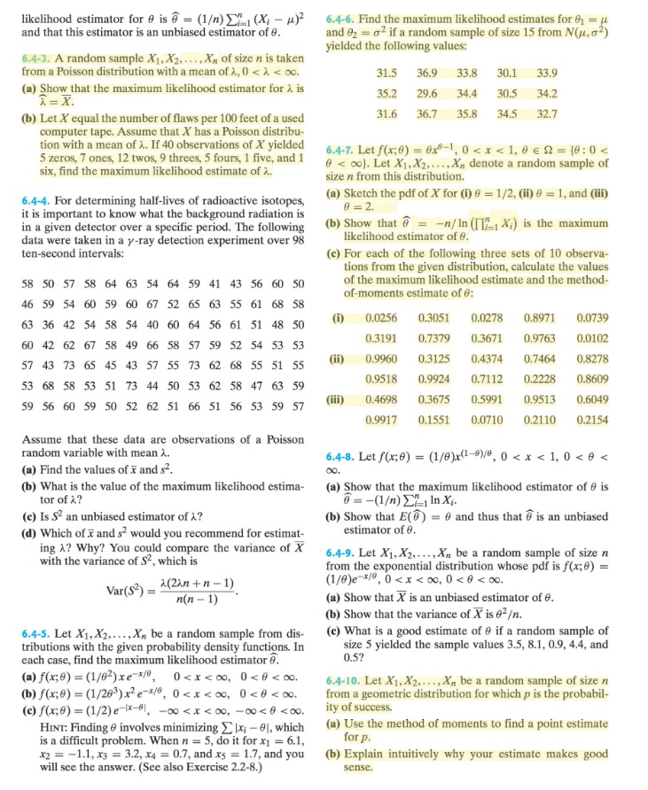 Solved likelihood estimator for ? is -(1/n) ? and that this | Chegg.com Solved likelihood estimator for ? is -(1/n) ? and that this | Chegg.com