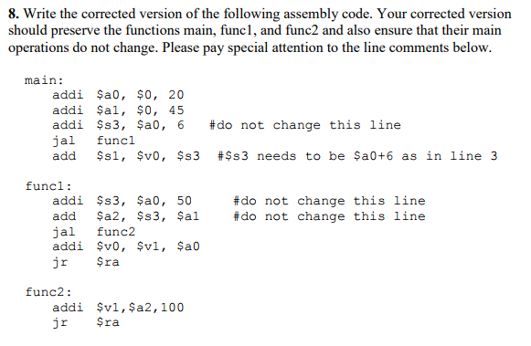 8. Write the corrected version of the following | Chegg.com