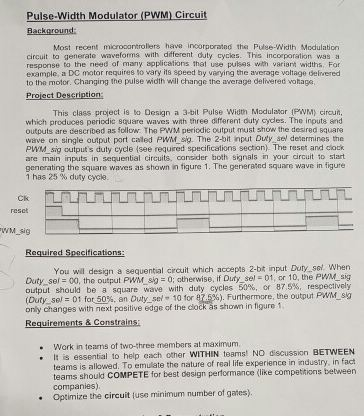 Solved Pulse-Width Modulator (PWM) Circuit Background: Most | Chegg.com