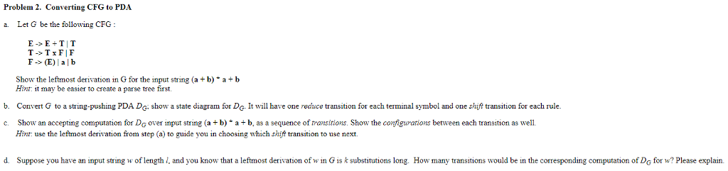 Theory of Computation - Push Down Automatas (PDAs) | Chegg.com