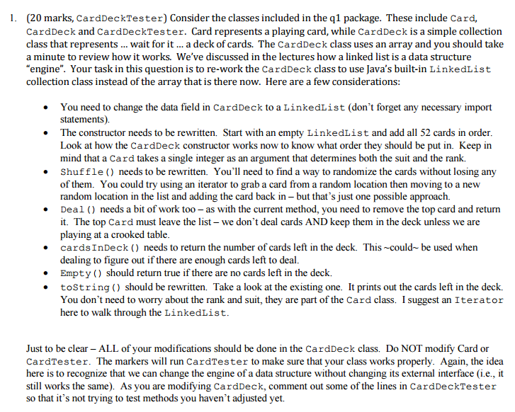 Solved Consider the classes included in the q1 package. | Chegg.com