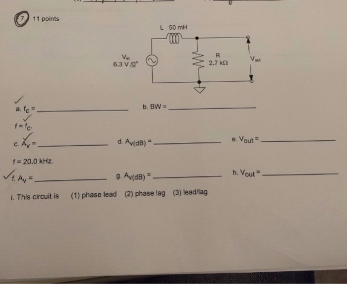 Solved This circuit is phase lead phase lag lead/lag | Chegg.com