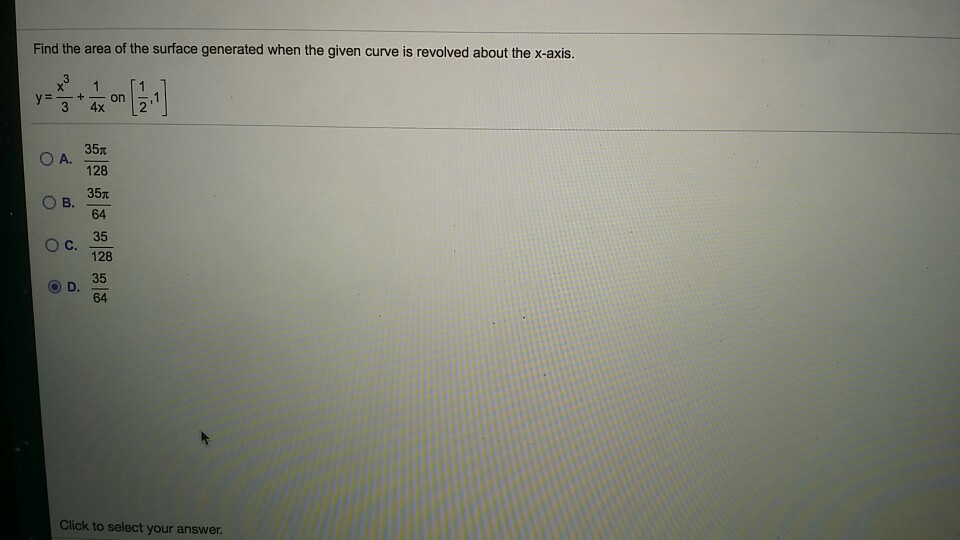 Solved Find the area of the surface generated when the given | Chegg.com