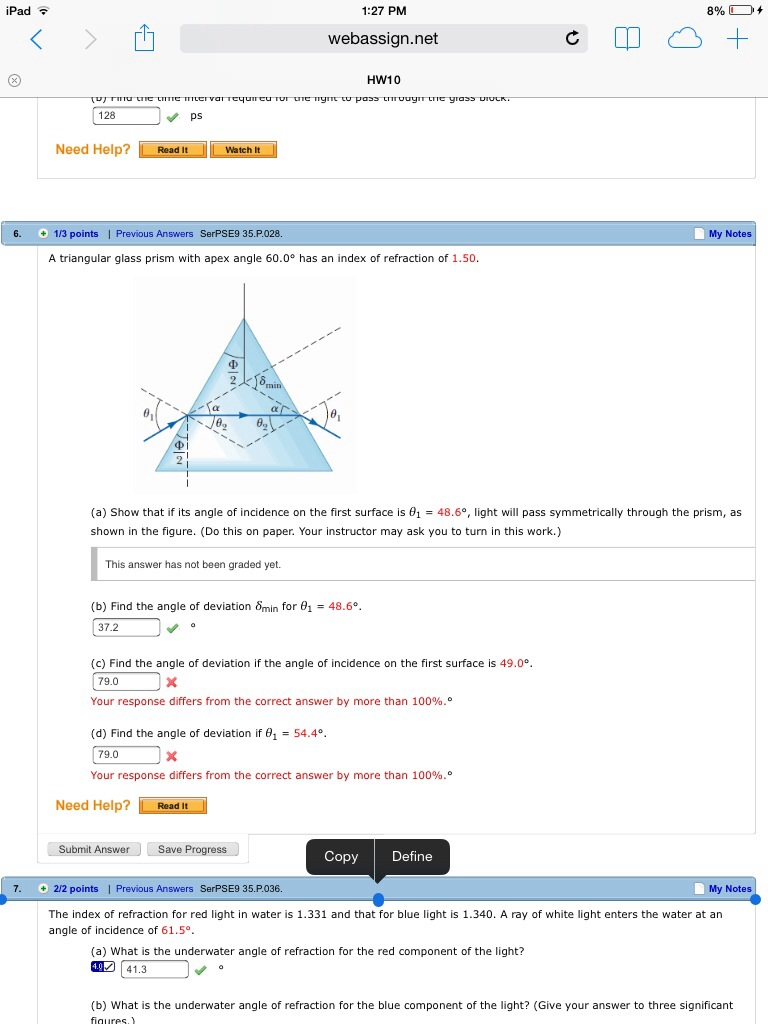 A triangular glass prism with apex angle 60.0 degree | Chegg.com