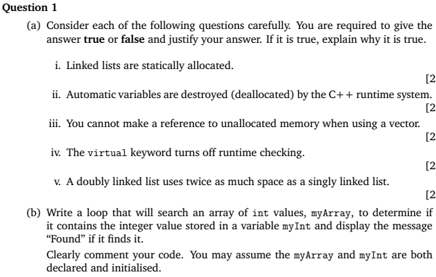 Solved Consider each of the following questions carefully. | Chegg.com