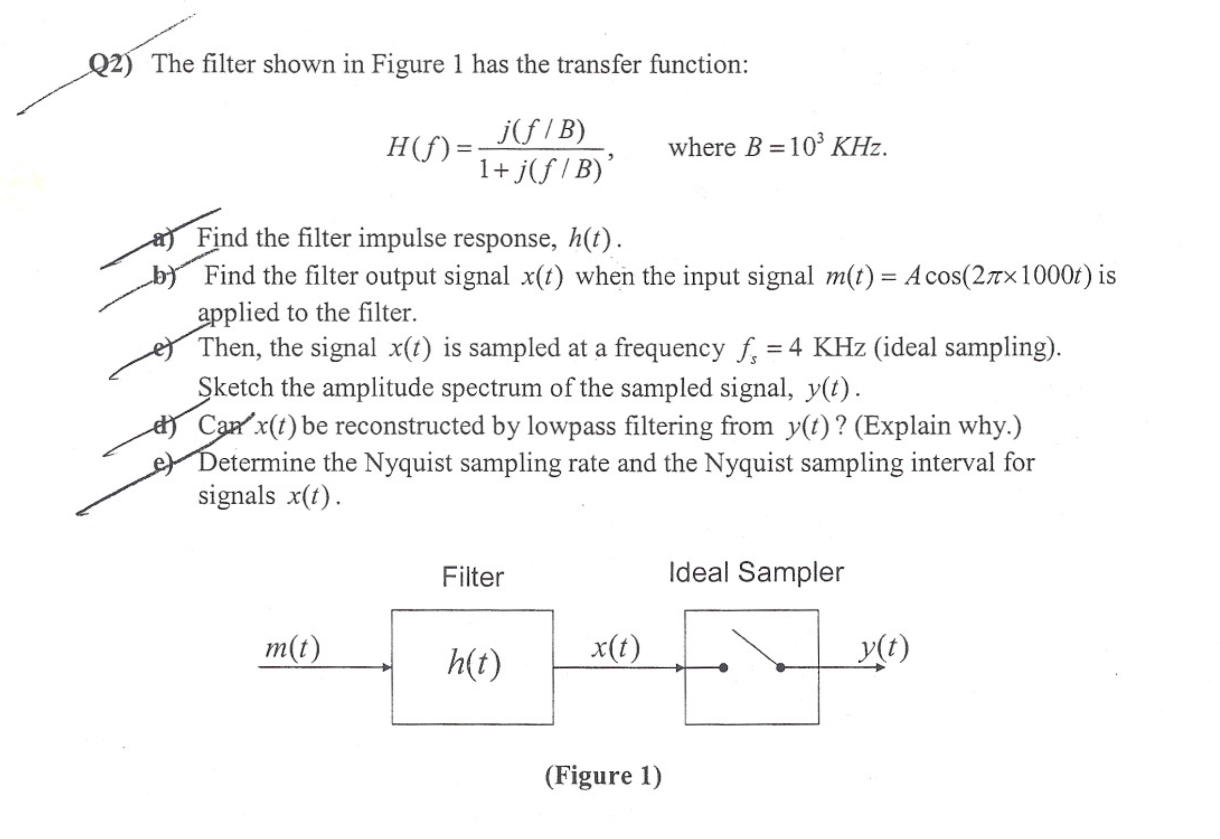 Solved The filter shown in Figure 1 has the transfer | Chegg.com