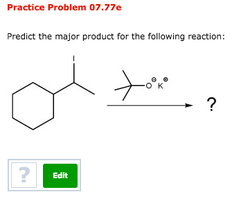 Solved Practice Problem 07.77e Predict the major product for | Chegg.com