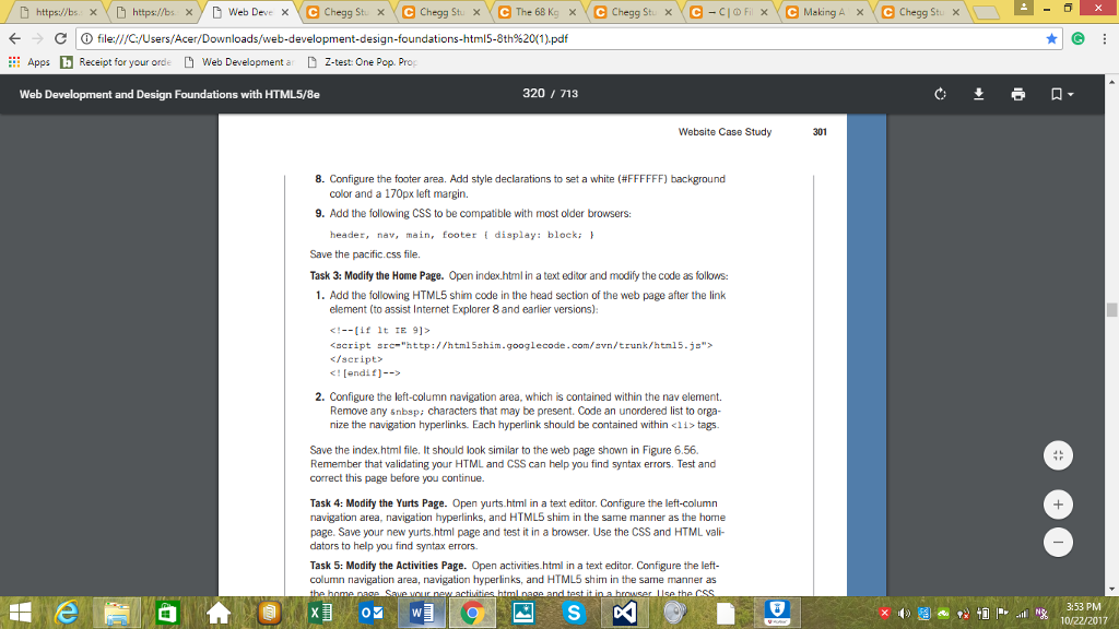 I need help with Chapter 6 assignment: Pacific Trails | Chegg.com
