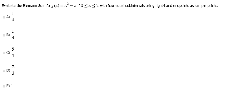 Solved Evaluate the Riemann Sum for f(x) = x^2 - x if 0