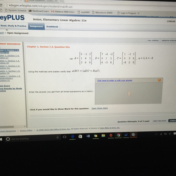Solved Blackboard Learn M Alabama A&M Unive à myAAMU à | Chegg.com