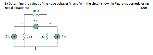 Solved Determine the values of the node voltages V_1 and V_2 | Chegg.com
