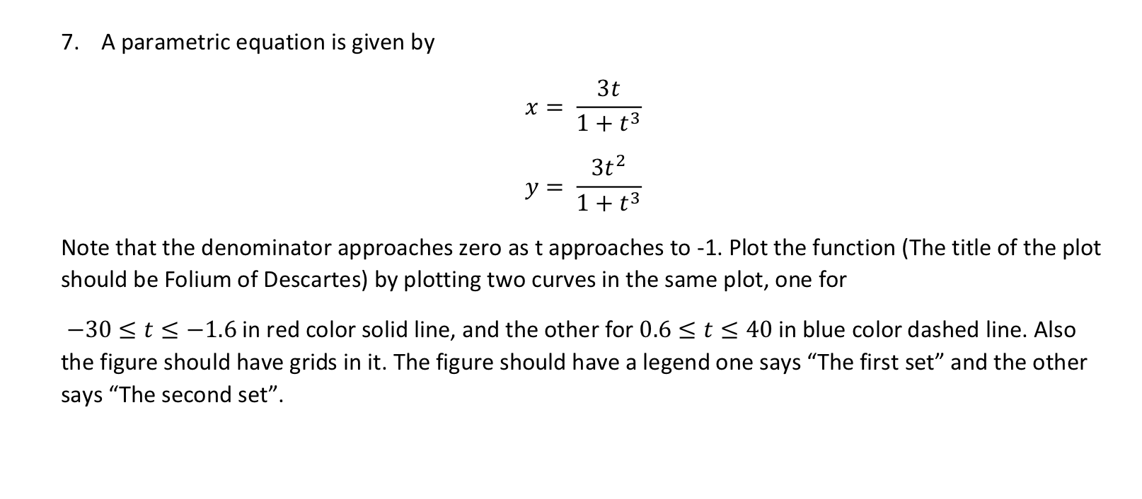 A Parametric Equation Is Given By X 3t 1 T 3 Y