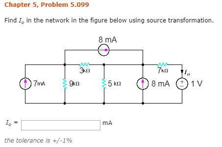 Solved Chapter 5, Problem 5.099 Find Io in the network in | Chegg.com