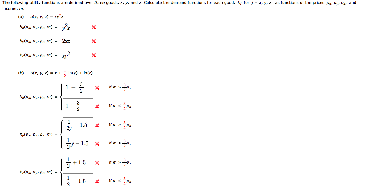 Solved The following utility functions are defined over | Chegg.com