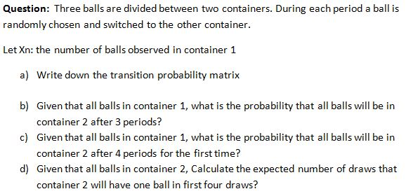 Three balls are divided between two containers. | Chegg.com
