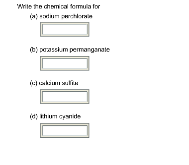 Solved Write the chemical formula for sodium perchlorate | Chegg.com