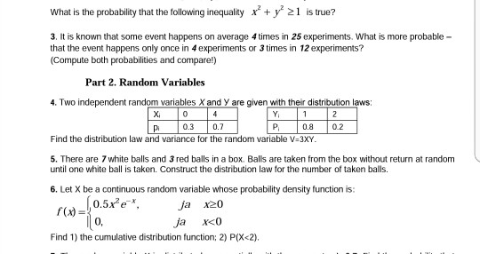 Solved What is the probability that the following inequality | Chegg.com