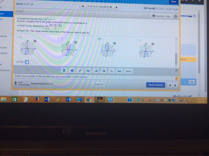 Solved Graph The Function Fx 2x2 X 1 Draw A 