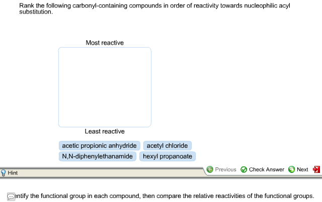 Solved Rank The Following Carbonyl Containing Compounds In