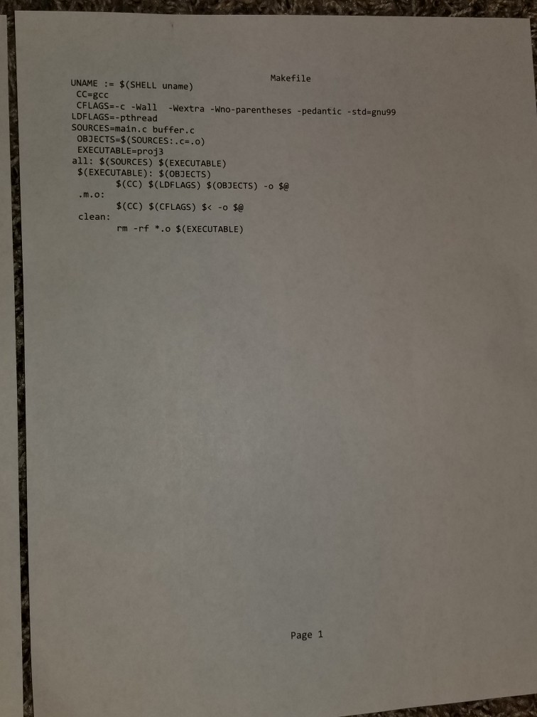 Solved Makefile UNAME $(SHELL := uname) CC=gcc CFLAGS-c | Chegg.com