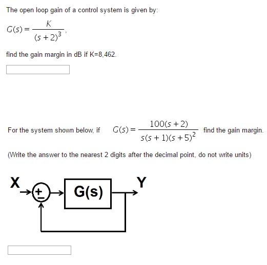 Solved The open loop gain of a control system is given by: | Chegg.com
