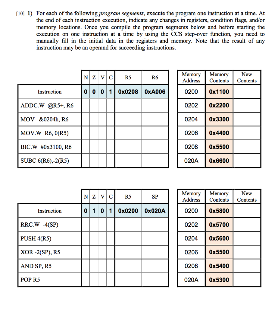 Solved 10 1 For Each Of The Following Program Segments 