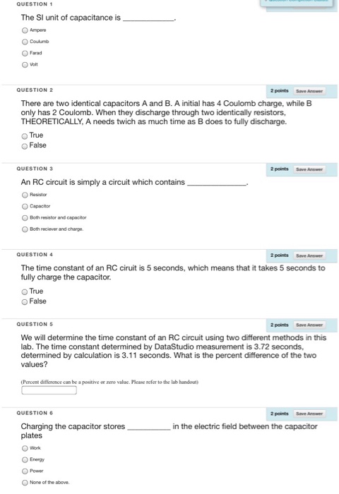 Solved The SI unit of capacitance is_________. Amphere | Chegg.com