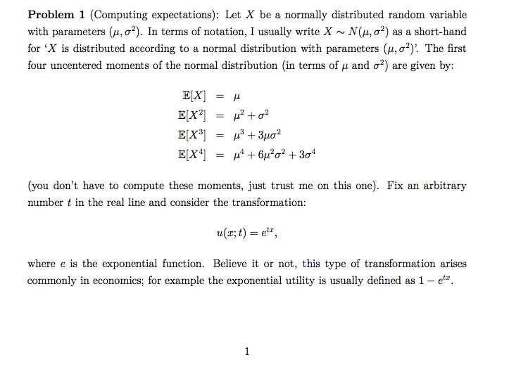 Solved Problem 1 Computing Expectations Let X Be A