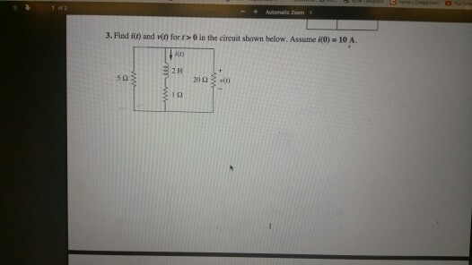 Solved Find i(t) and v(t) for t > 0 infinity the circuit | Chegg.com
