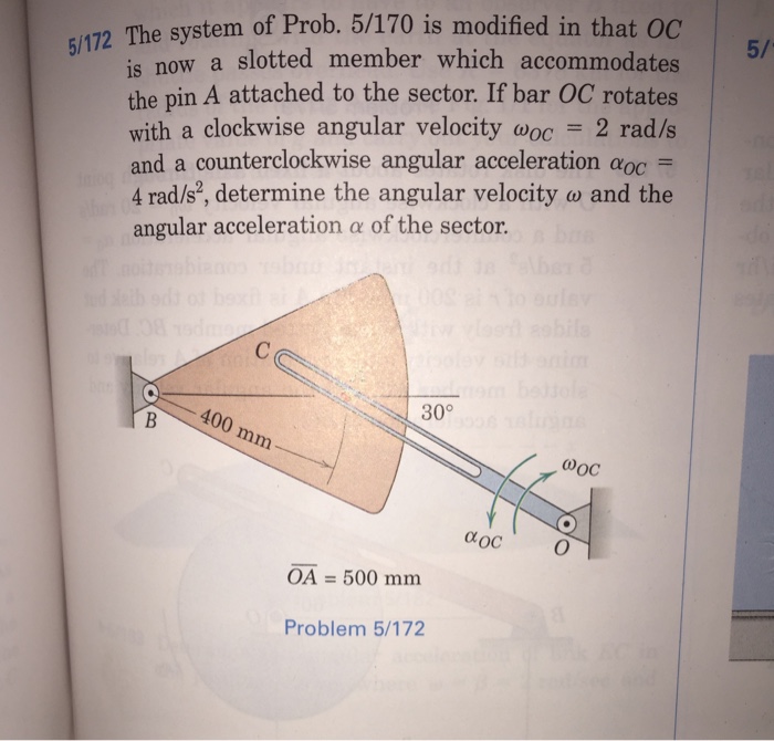Solved The system of Prob. 5/170 is modified in that OC is | Chegg.com