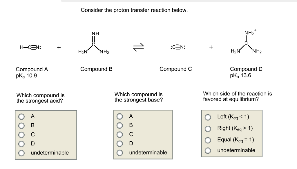 Solved Consider the proton transfer reaction below NH NH2 | Chegg.com