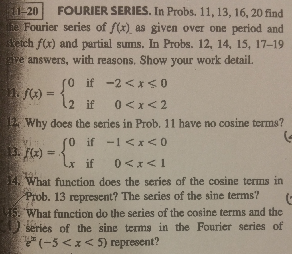 Solved Find Fourier series of f(x) as given over one period | Chegg.com