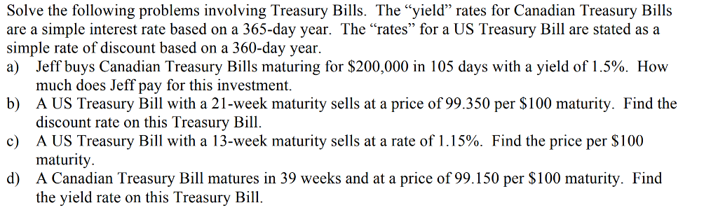 Solved Solve the following problems involving Treasury | Chegg.com