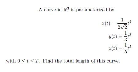 Solved A curve in R3 is parameterized by y(t) = 1/3 t3 | Chegg.com